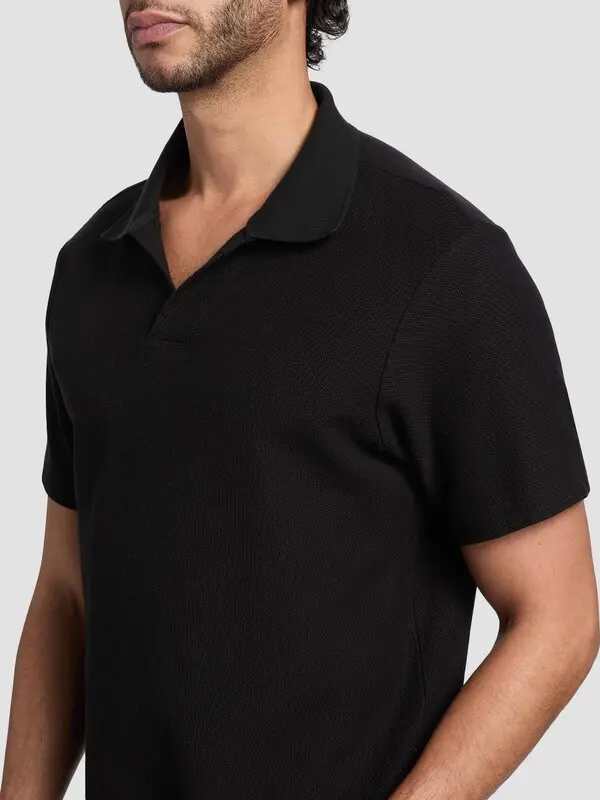 FRAME Johnny Collar Polo Shirt - Black