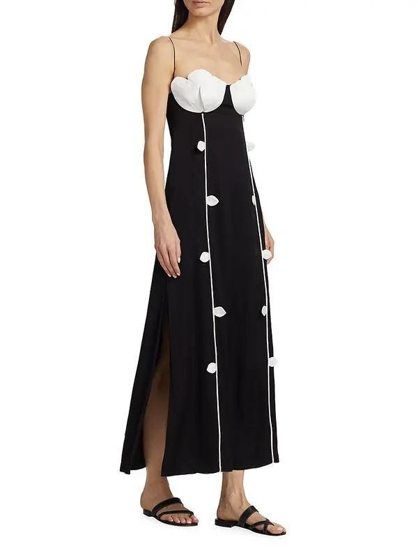 Farm Rio Petal Sleeveless Maxi Dress In Black White - 60% Off | Editorialist