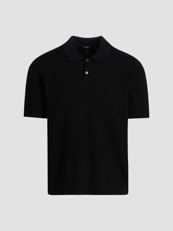 Theory Cable-knit Polo Shirt - Black