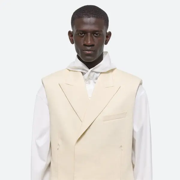 Helmut Lang Sleeveless Linen Blazer
