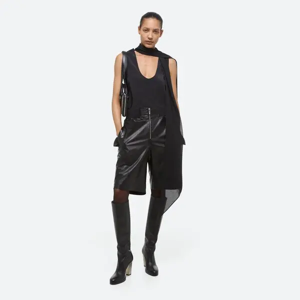 Helmut Lang Leather Bomber Shorts