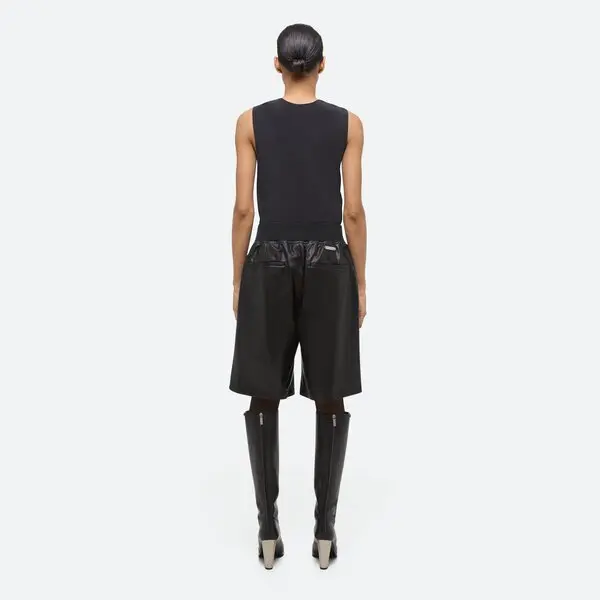Helmut Lang Leather Bomber Shorts