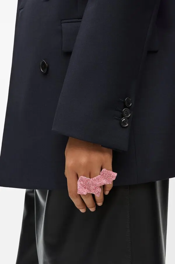 Loewe Glitter Fragment Ring - Silver/rose Peach