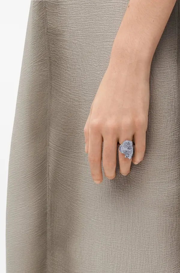Loewe Glitter Fragment Ring - Silver/light Sapphire Blue
