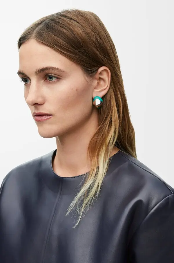 Loewe Foam Drip Earrings - Silver/turquoise