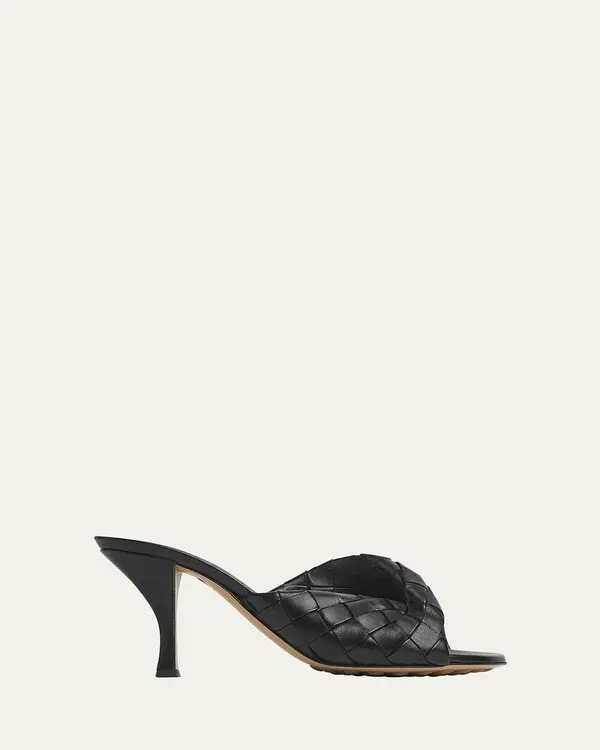 Bottega Veneta Blink Intrecciato Leather Mules - Black