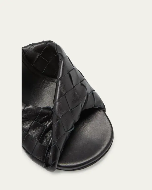 Bottega Veneta Blink Intrecciato Leather Mules - Black