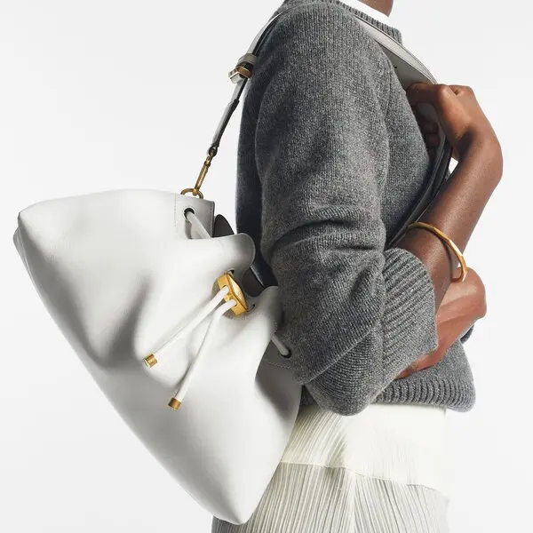 JIMMY CHOO Cinch Medium Leather Shoulder Bag - Neutral