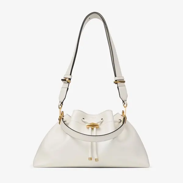 JIMMY CHOO Cinch Medium Leather Shoulder Bag - Neutral