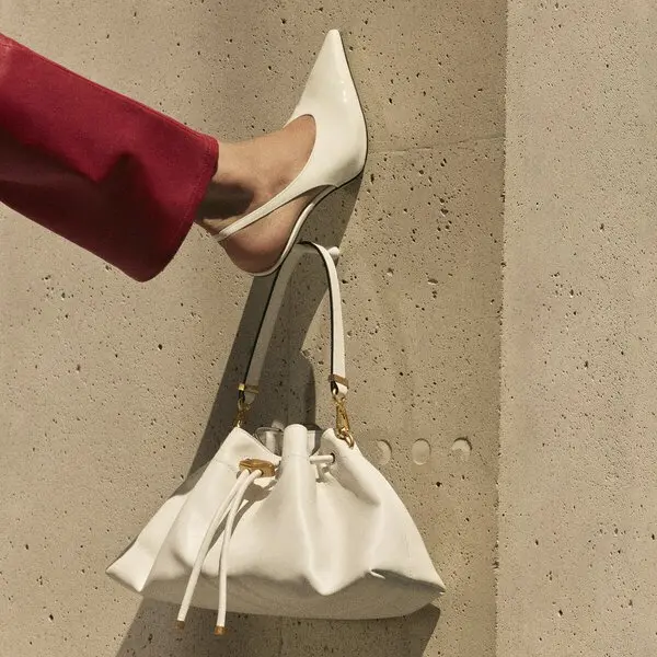 JIMMY CHOO Cinch Medium Leather Shoulder Bag - Neutral
