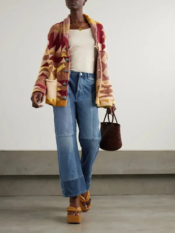 FORTELA Patchwork Straight-leg Jeans - Blue