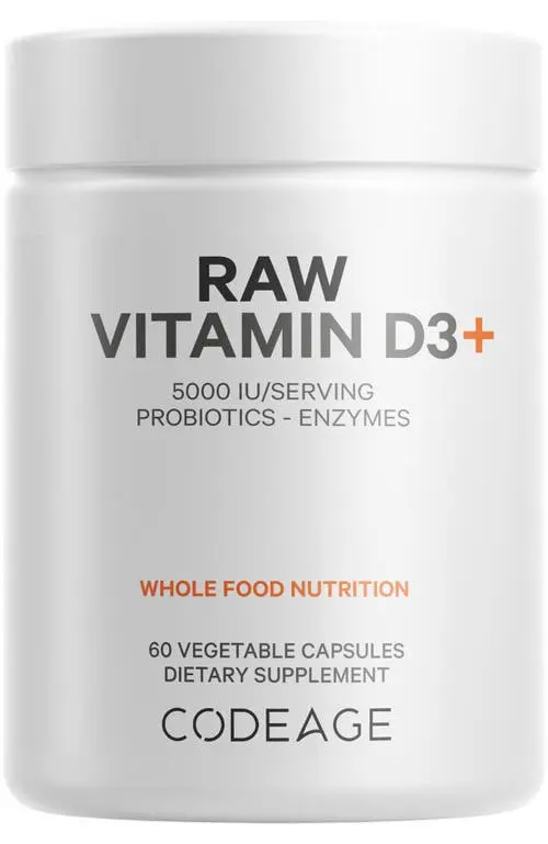 CODEAGE Raw Vitamin D3+ 5000 Iu Supplement - White