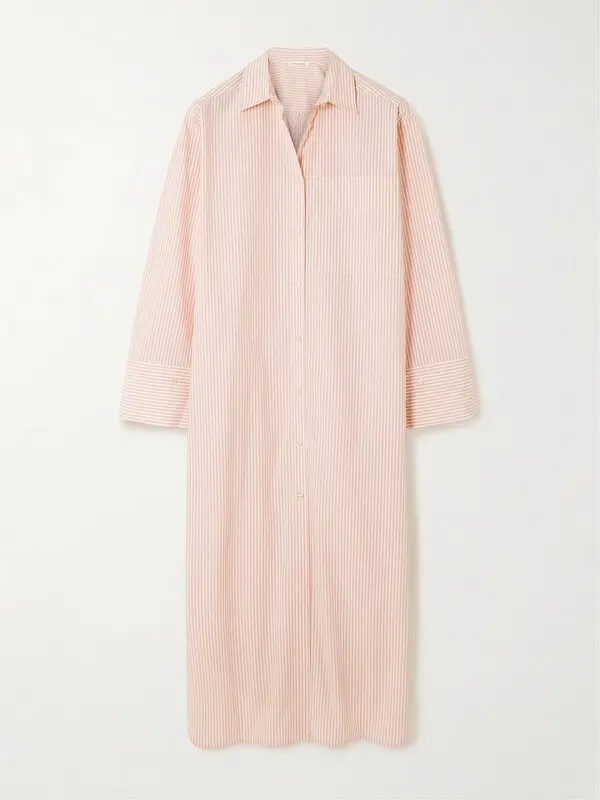 BY MALENE BIRGER Perros Striped Organic Cotton-poplin Midi Dress