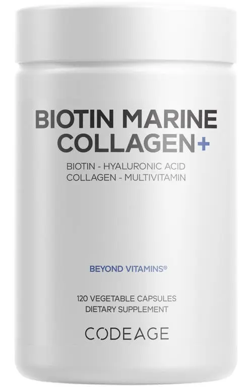 CODEAGE Biotin Marine Collagen Peptides Supplement - White