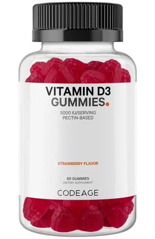 CODEAGE Vitamin D3 Gummiesvitamin D 5000 Iu Supplement - White