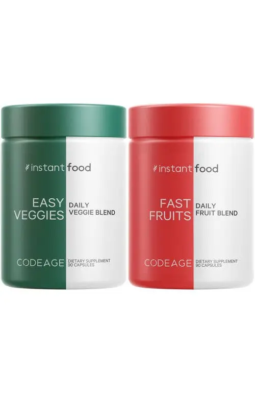 CODEAGE Instantfood Easy Veggies + Fast Fruits Vitamins Bundle - White