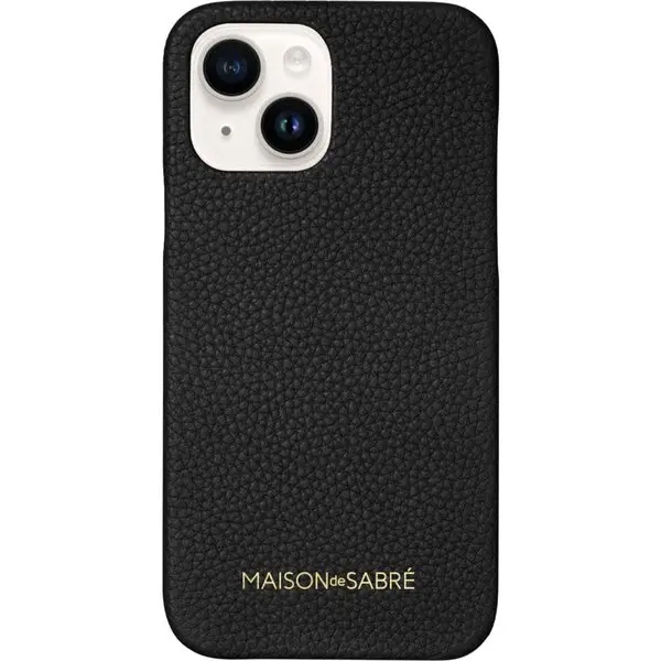 MAISON DE SABRE Leather Phone Case - Black Caviar