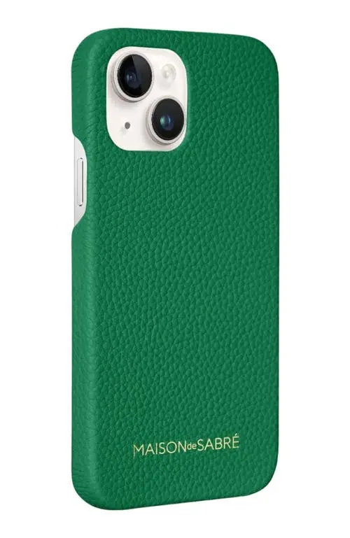 MAISON DE SABRE Leather Phone Case - Emerald Green