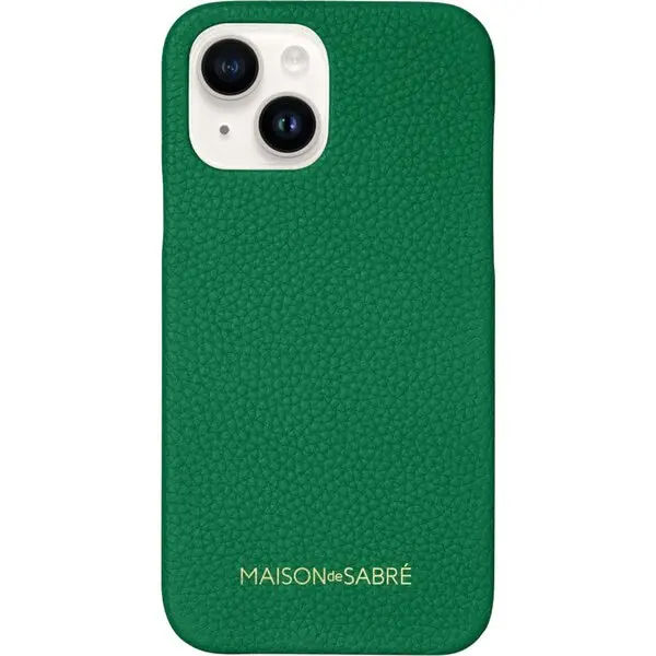 MAISON DE SABRE Leather Phone Case - Emerald Green