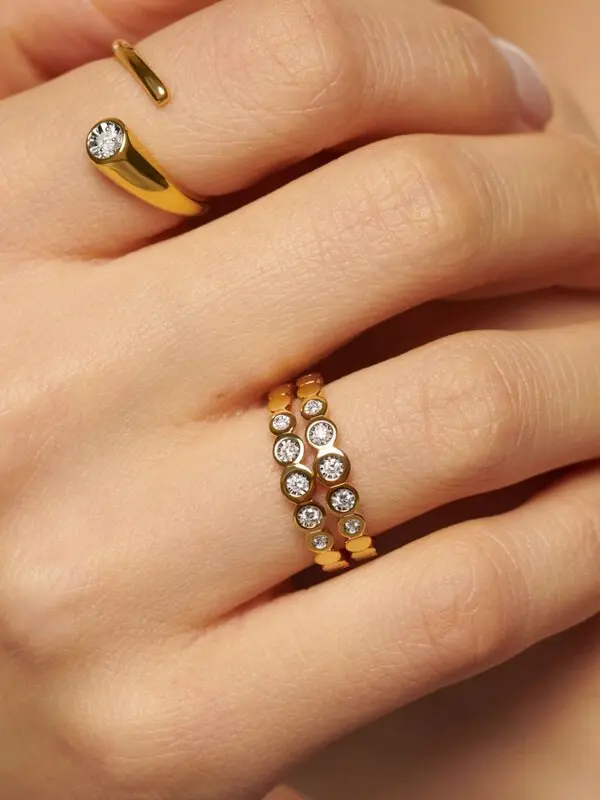Monica Vinader Graduated Half Eternity Ring - Gold