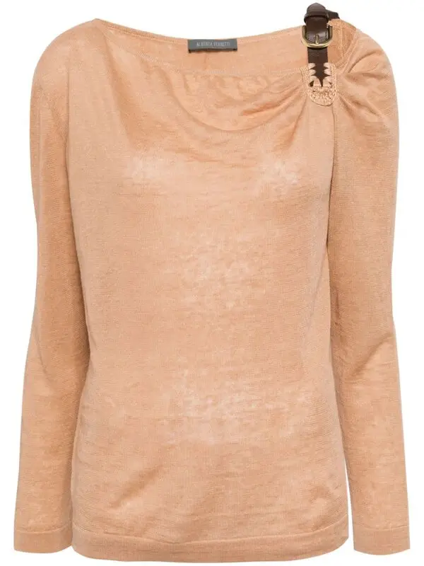 Alberta Ferretti Buckle-detail Linen Top