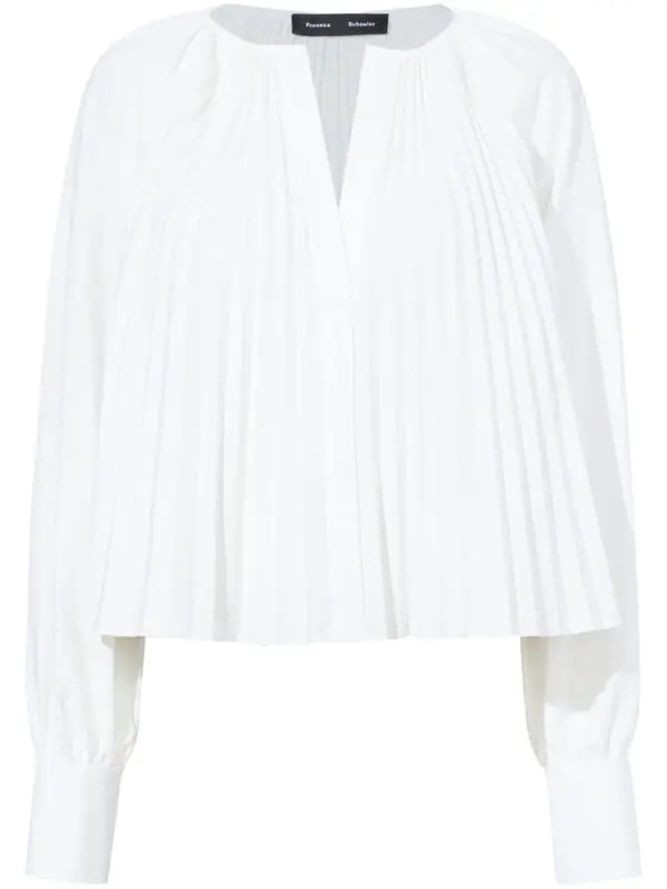 Proenza Schouler Monica Pleat-detailing Blouse - White