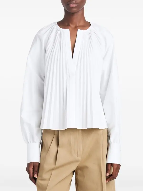 Proenza Schouler Monica Pleat-detailing Blouse - White