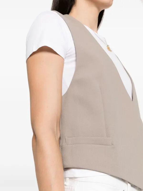 Ami Open-front Waistcoat - Neutrals