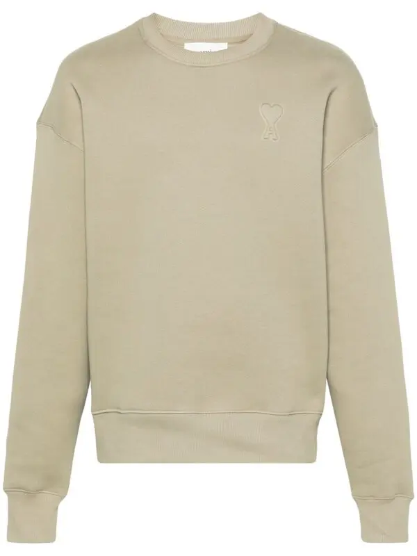 AMI Paris De Coeur Embossed Sweatshirt - Green