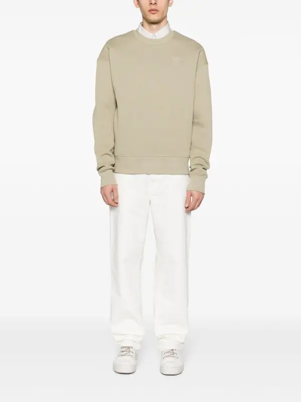 AMI Paris De Coeur Embossed Sweatshirt - Green