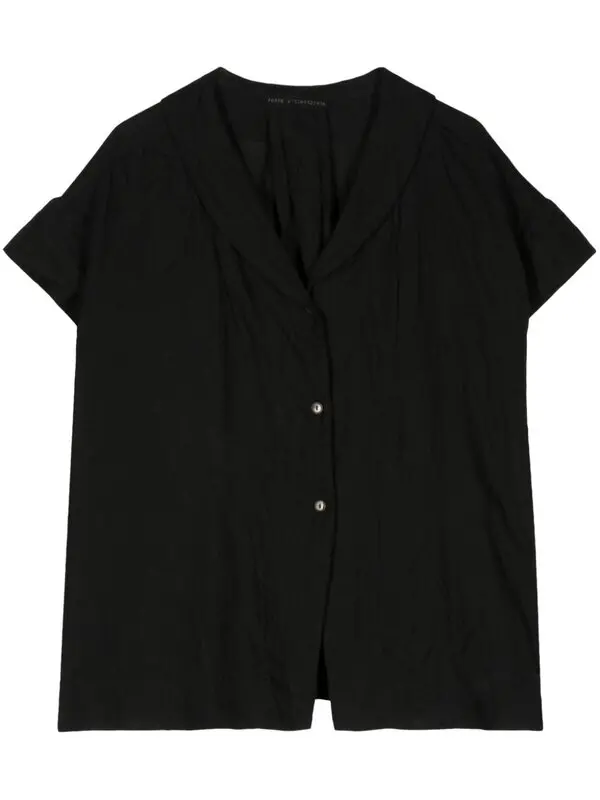 FORME D'EXPRESSION Shawl-collar Linen Shirt