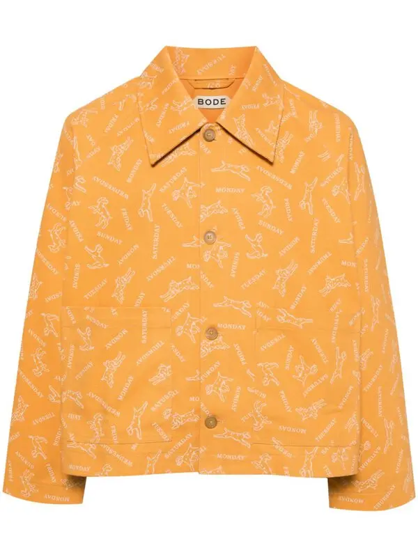 BODE Pooch Cotton Shirt Jacket