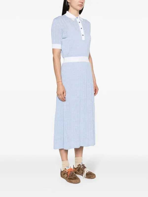 BOSS Women's Linen-blend dress with button Placket - Blue - size XL