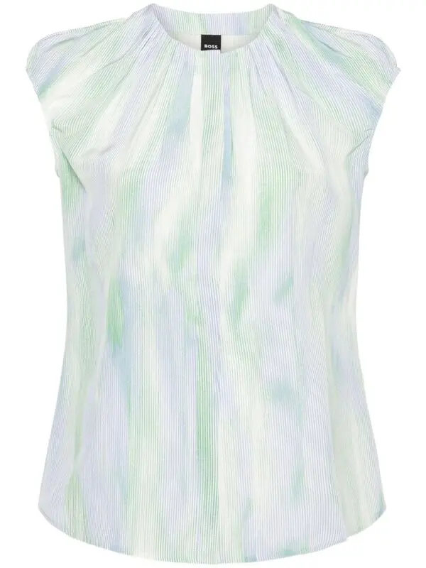 BOSS Abstract-stripes Sleeveless Shirt