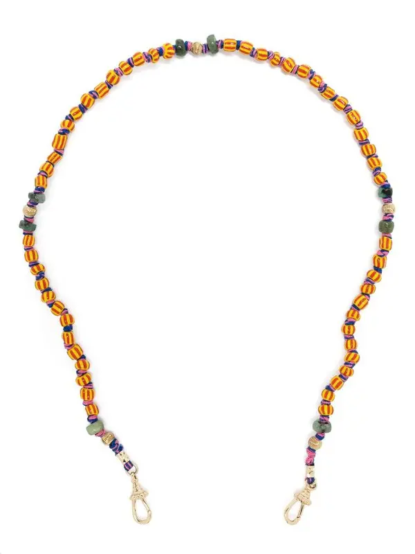 MARIE LICHTENBERG 9kt Yellow Mauli Ghana Beaded Necklace - Gold