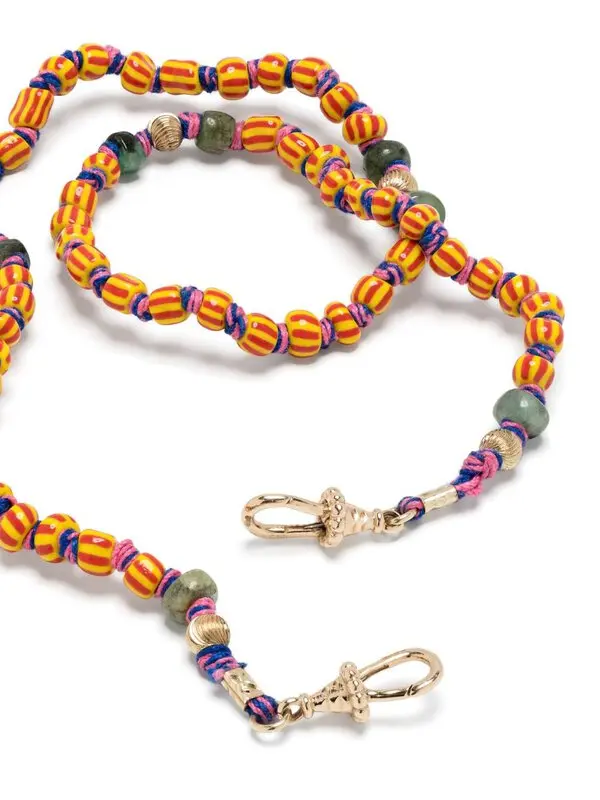 MARIE LICHTENBERG 9kt Yellow Mauli Ghana Beaded Necklace