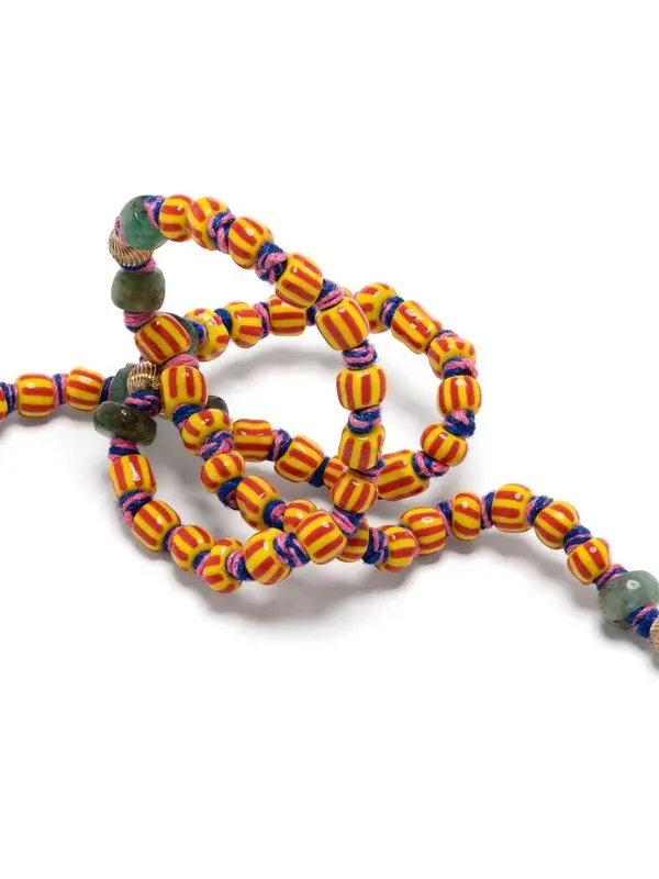 MARIE LICHTENBERG 9kt Yellow Mauli Ghana Beaded Necklace