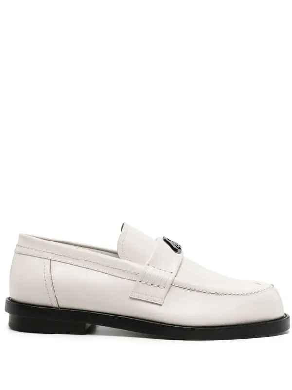 Alexander McQueen Seal-plaque Leather Loafers