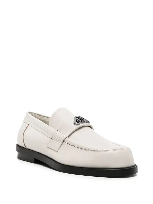 Alexander McQueen Seal-plaque Leather Loafers
