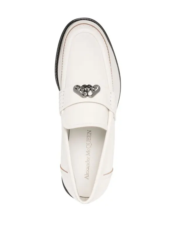 Alexander McQueen Seal-plaque Leather Loafers
