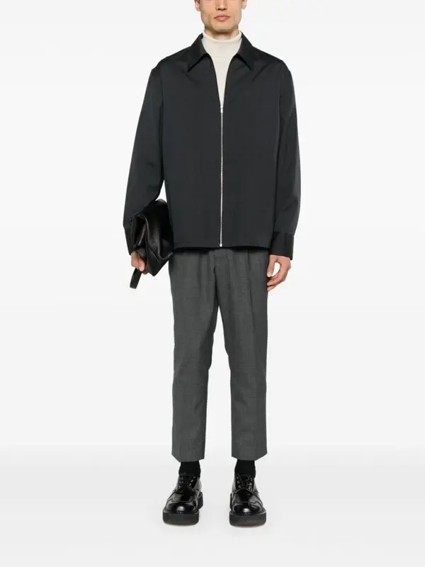 Ami Mid-rise Cropped Tapered Trousers - Grey