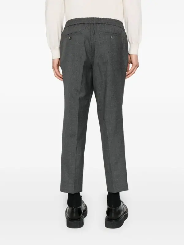 Ami Mid-rise Cropped Tapered Trousers - Grey