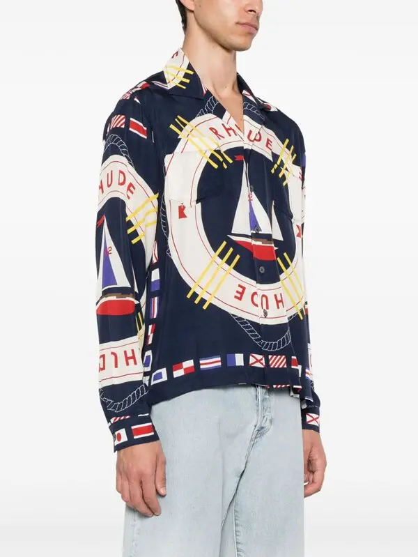 Rhude Flag Sail Silk Shirt