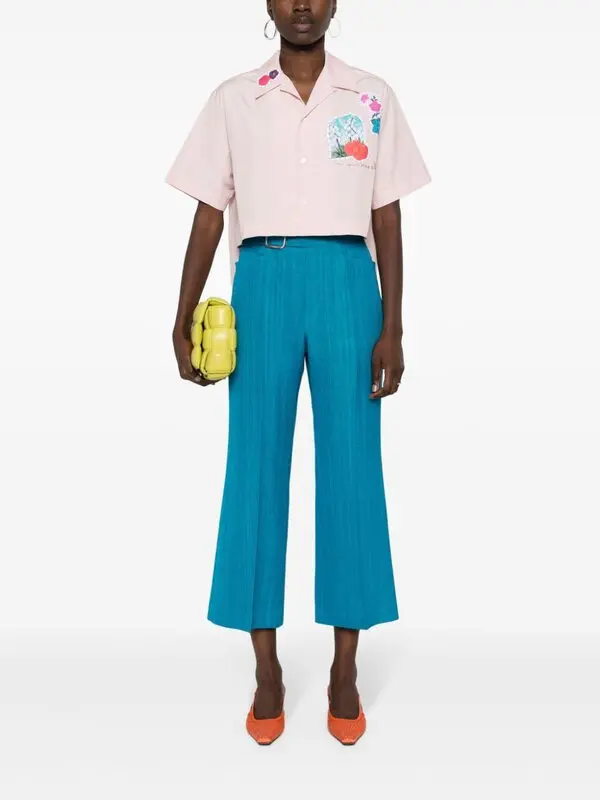 Marni Floral Patch Cropped Shirt