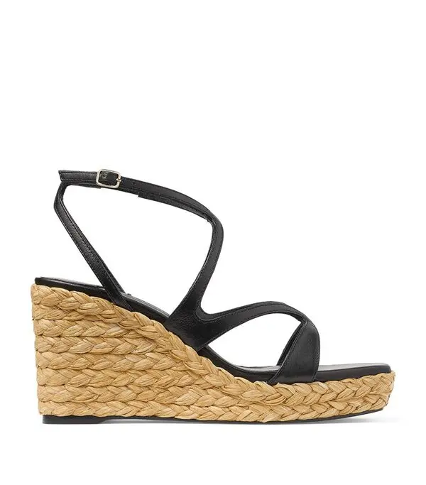 JIMMY CHOO Ayla 85 Wedge Sandals - Black