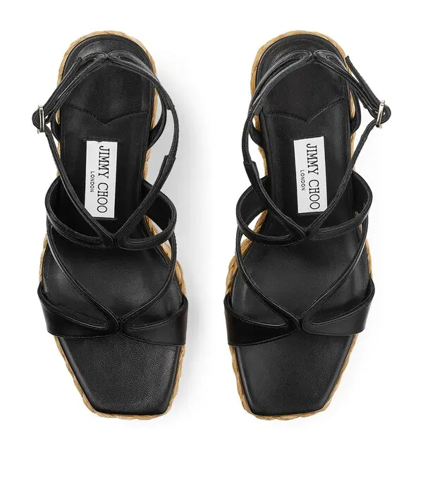 JIMMY CHOO Ayla 85 Wedge Sandals - Black
