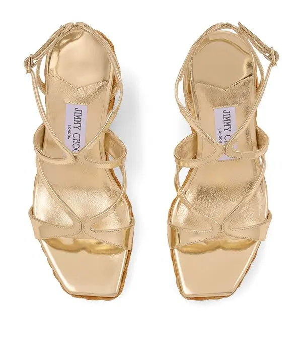 JIMMY CHOO Ayla 110 Wedge Sandals - Gold