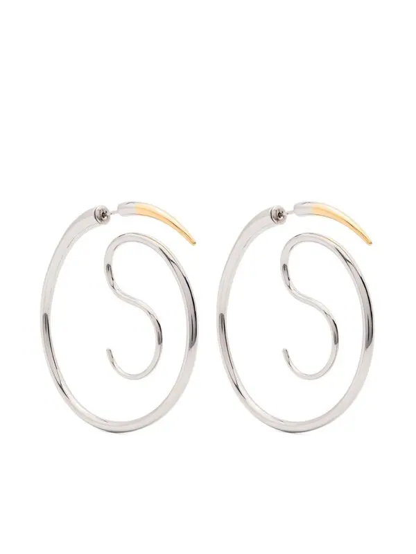 PANCONESI Spina Upside Down Hoop Earrings - Silver