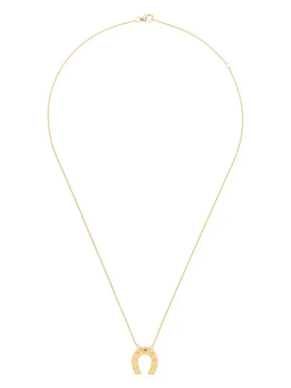 Harwell Godfrey 18kt Yellow Mini Horseshoe Pendant Necklace - Gold