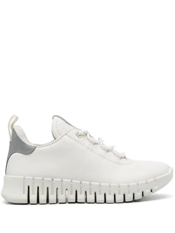 Ecco Gruuv Leather Sneakers - White